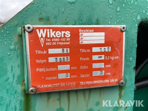 Diesel Tank Vikers 3000 Karlstad Klaravik Auktioner