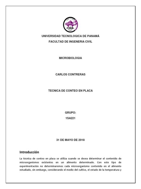 Conteo En Placa Pdf Las Bacterias Destilación