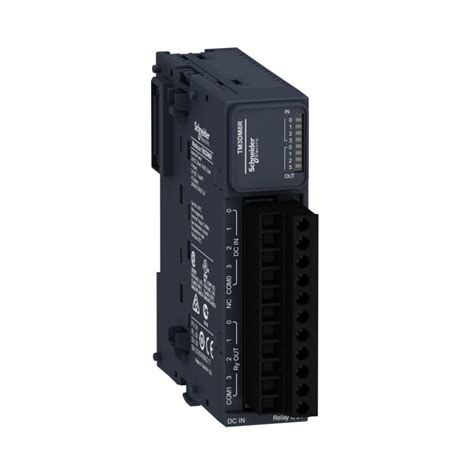 discrete i o module modicon tm3 8 io 4 inputs 4 relay outputs