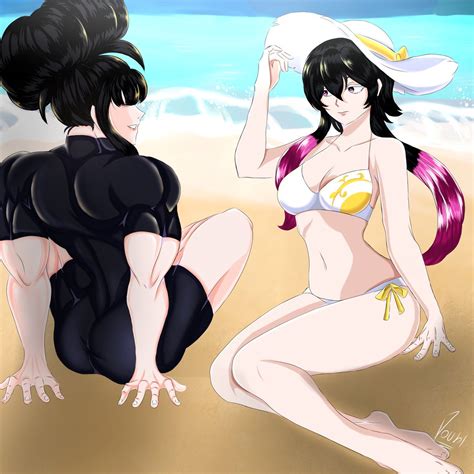 Rule 34 Anna Pavlova Majo Taisen Beach Bikini Female Majo Taisen