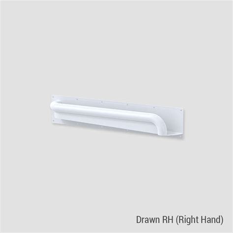 Anti Ligature Horizontal Grab Rail Antimicrobial White Right Hand