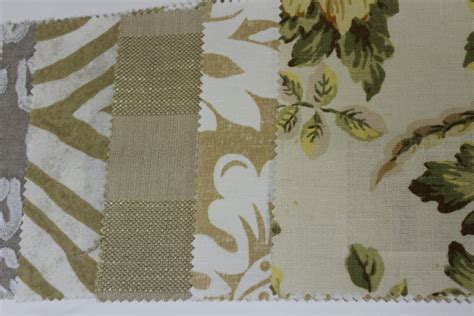Designer Fabric Neutral Colors And Patterns Sample Swatch