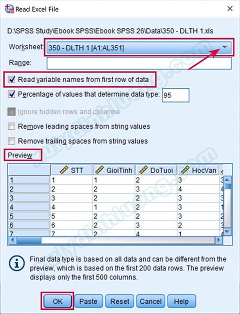 Nhập Dữ Liệu Từ Excel Vào Spss