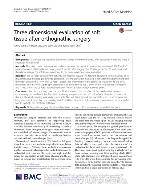 Pdf Three Dimensional Evaluation Of Soft Tissue After Orthognathic Surgery