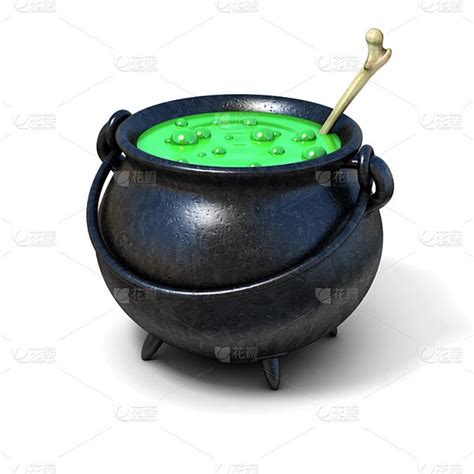 女巫坩埚3d插图素材 花瓣网