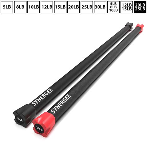 Synergee Workout Bar Combo Set Multiple Weights Padded Weighted Bars
