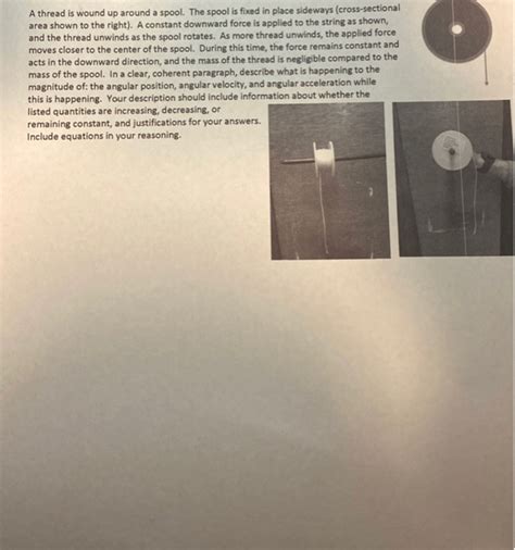 Solved A Thread Is Wound Up Around A Spool The Spool Is Chegg Com