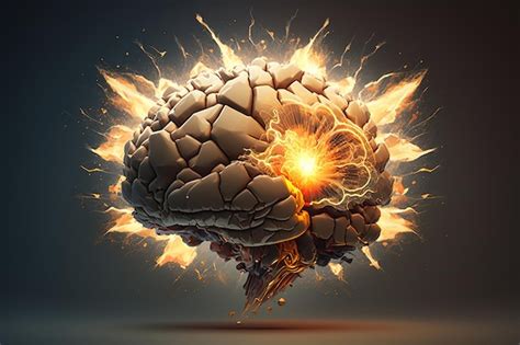 Premium Photo Concept Art Of A Human Brain Exploding With Knowledge And Creativity The Force