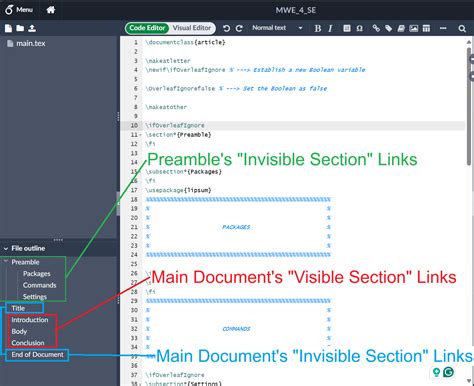 Sectioning Using Overleaf How Can I Put `section ` Commands In The
