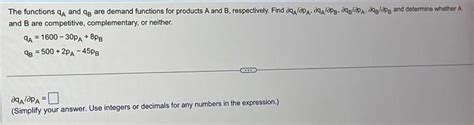 solved the functions qa and qb are demand functions for
