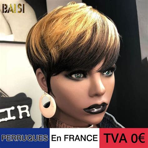 Baisi 100 Human Hair Pixie Wig In Black Color Pixie Cuts Parykker
