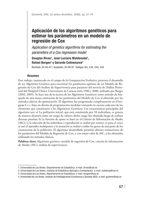 Pdf Application Of Genetics Algorithms For Estimating The Parameters