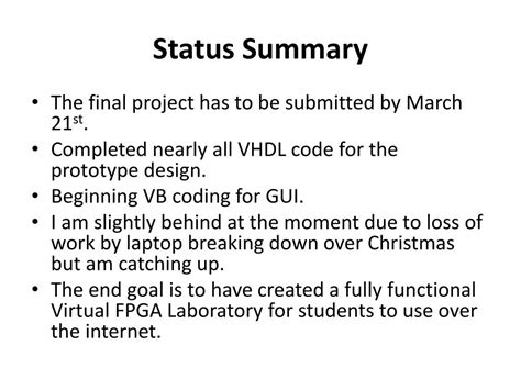 Ppt Final Year Project “a Remote Fpga Laboratory Environment