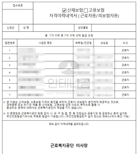 고용보험 가입이력조회 방법 고용보험 가입내역서 발급 가입기간 조회