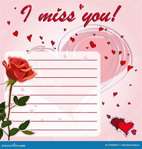 I Miss You Cursive With Roses