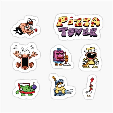 Pizza Tower Peppino Stickers Set Mega Pack Logo Sticker For Sale By Inlandwaterways Redbubble
