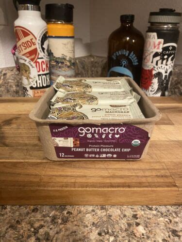 New Gomacro Protein Bars Peanut Butter Chocolate Chip Macrobars Healthy 12 Ct Ebay