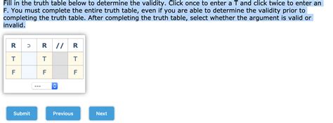 Solved Fill In The Truth Table Below To Determine The Chegg