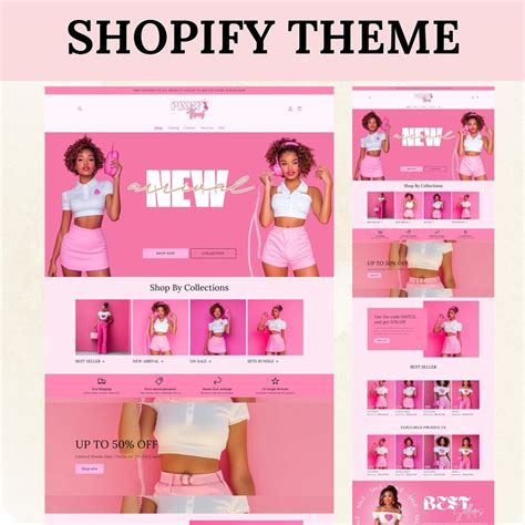 Shopify Theme Website Template For Boutique Shopify Template Pink Shopify Template Minimal