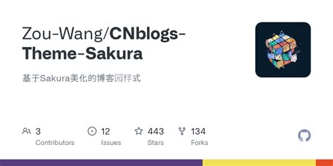 GitHub Zou Wang CNblogs Theme Sakura 基于Sakura美化的博客园样式