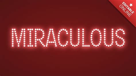 Miraculous Red Led Text Effect Generator