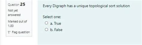 Solved Every Digraph Has A Unique Topological Sort Solution