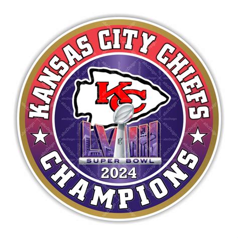 Kansas City Chiefs Super Bowl 58 Champions Round Precision Cut Decal