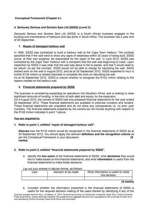 2022 Tutorial Question Conceptual Framework 2acx119 Conceptual