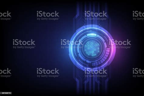 Abstract Technology Backgroundsecurity System Concept With Fingerprint