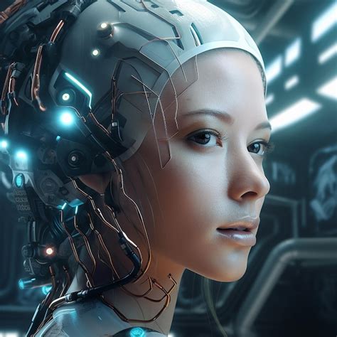 Premium AI Image Cyberpunk Futuristic And Face Of Scifi Woman For