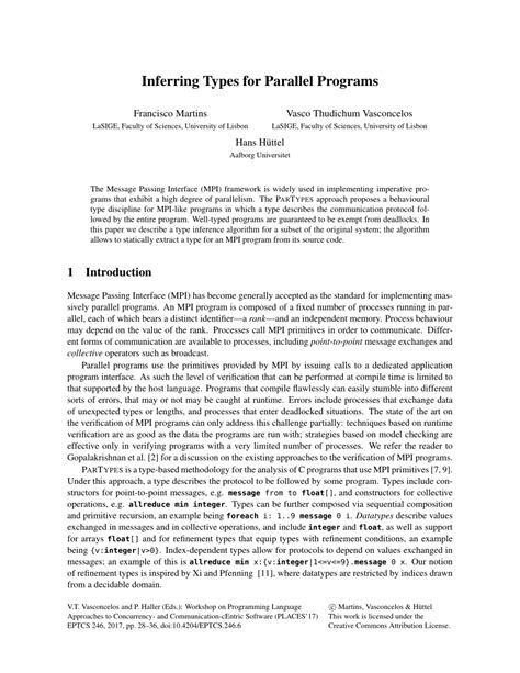 Pdf Inferring Types For Parallel Programs