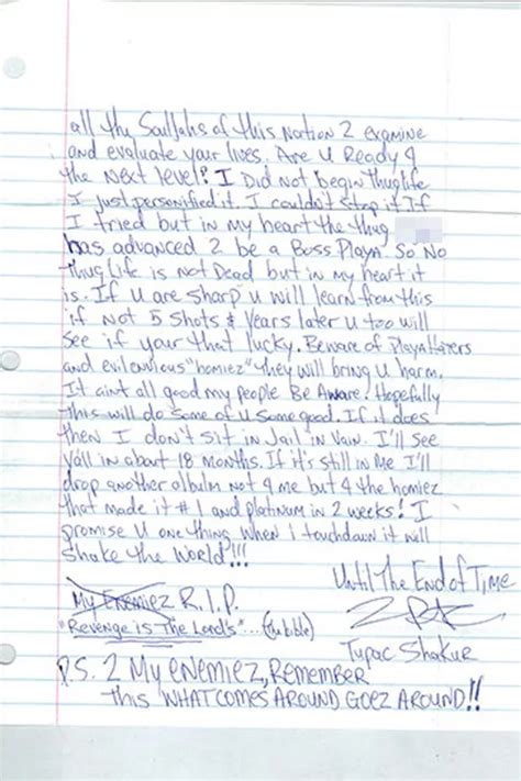 Tupac Shakur Wrote About Starting A New Chapter In Handwritten Letter