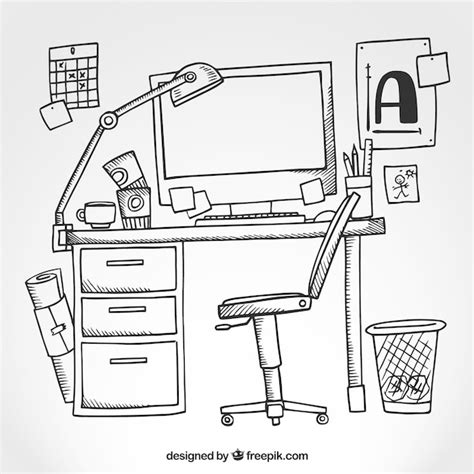 Free Sketchy Desktop With A Computer Nohat Cc