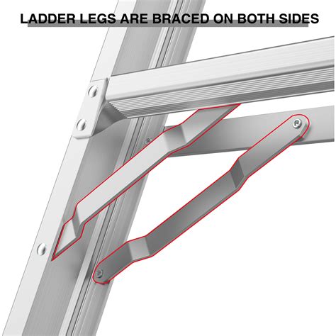 Irerts Telescoping Ladder 17ft Aluminum Lightweight Extension Ladder