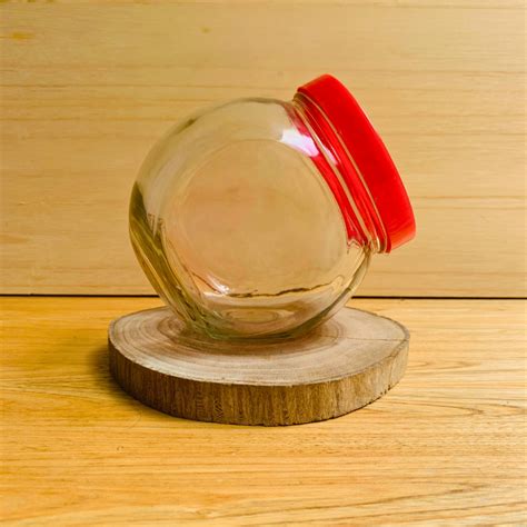 Jual Toples Lebaran Bulat Miring 1100ml Kaca Stoples Beling Tutup Merah
