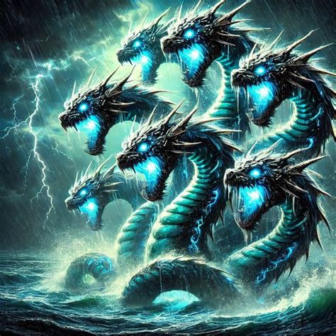 Rising From The Stormy Depths The Water Hydra Commands The Ocean