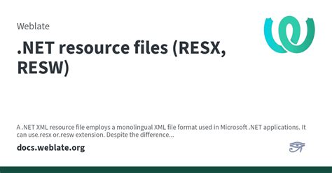 Net Resource Files Resx Resw Weblate 5131 Documentation