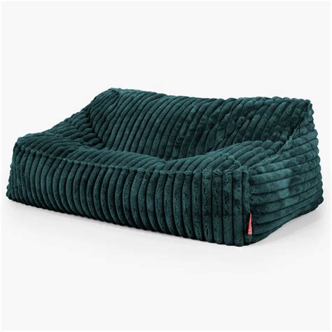 Lounge Pug Das Slouchy Sitzsack Sofa Ultra Plüsch Cord Blaugrün Big