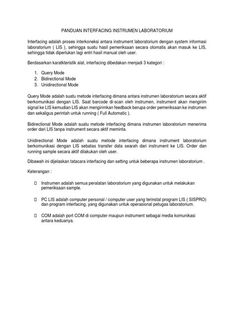 Panduan Interfacing Cobas C311 Dan U411 Pdf