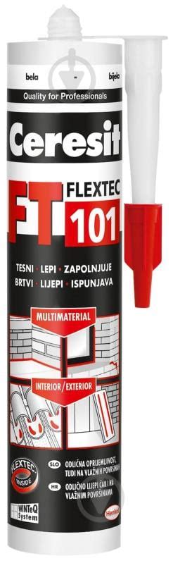 ᐉ Клей-герметик Ceresit Flextec FT 101 280 мл белый • Купить в Киеве ...