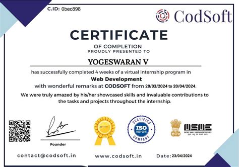 Yogeswaran V On Linkedin Webdevelopment Onlineinternship Codsoftinternship Codsoft