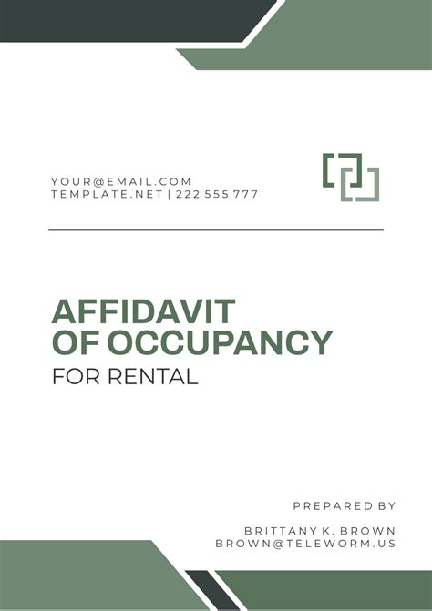 Free Rental Occupancy Affidavit Template To Edit Online