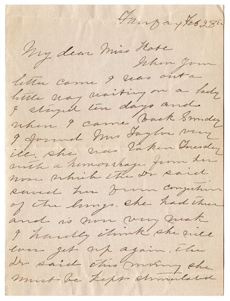 Nine Autograph Letters Signed From Martha Simms To Catherine Louise