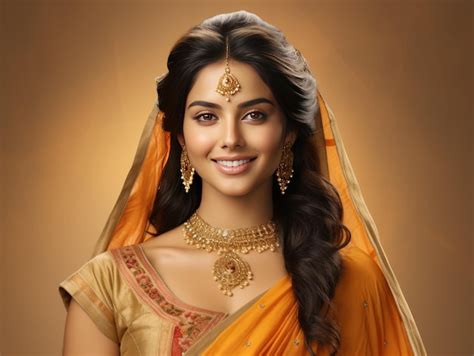 Premium AI Image Warm Smile Of An Indian Royal Princess In Traditional Regal Attire