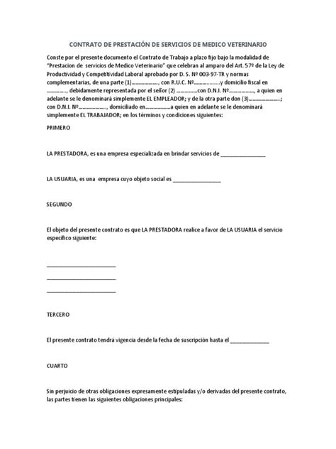 Contrato De PrestaciÓn De Servicios Pdf