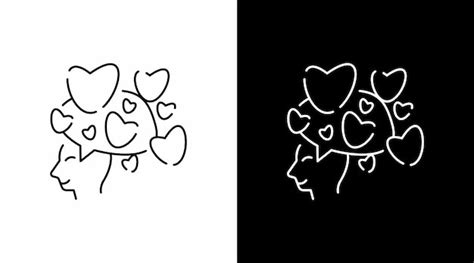 Premium Vector Lovely Romantic Emotions Doodle Icon Outline Button Design