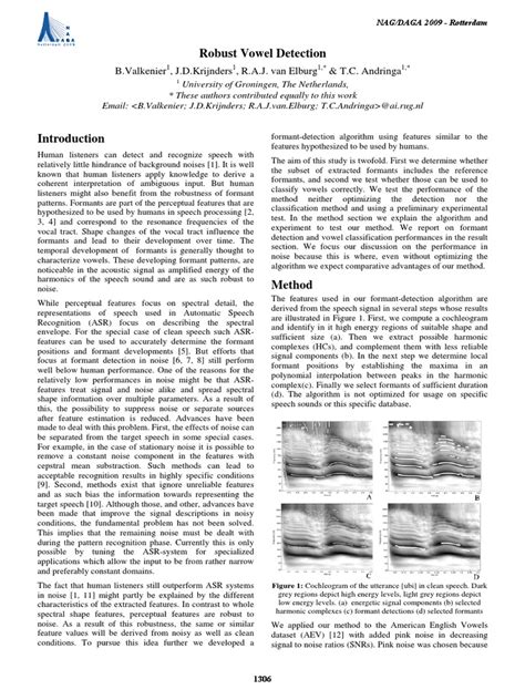 Robust Vowel Detection Download Free Pdf Speech Recognition