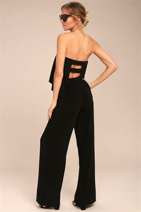 Sexy Black Jumpsuit Strapless Jumpsuit Backless Jumpsuit 6400