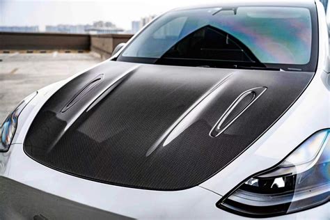 Tesla Model Y Carbon Hood Upgrade Lightweight And Performance Ready