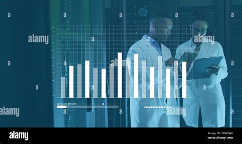 Image Of Data Processing Over African American It Man And Woman By